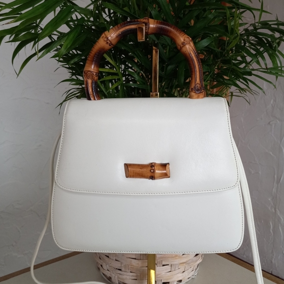 Susan Gail | Bags | Susan Gail Vintage 7s With Bamboo Handle Offwhite ...